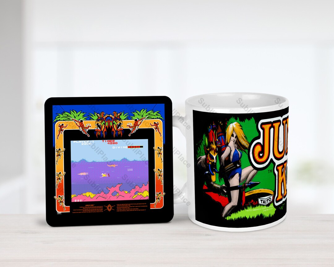 Jungle King Arcade Game Marquee 11 Oz Coffee Mug & Matching Arcade Game ...