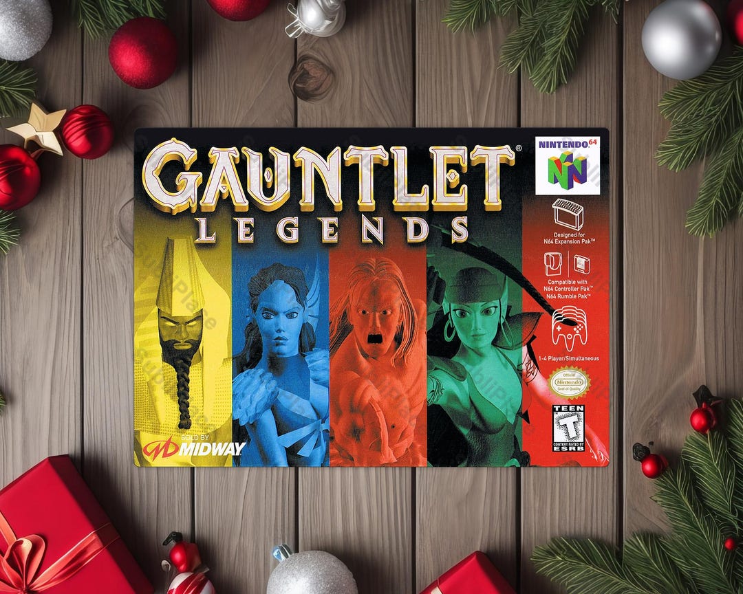 N64 Gauntlet Legends - Box Cover Video Game Image on a 5"x7" Metal ...