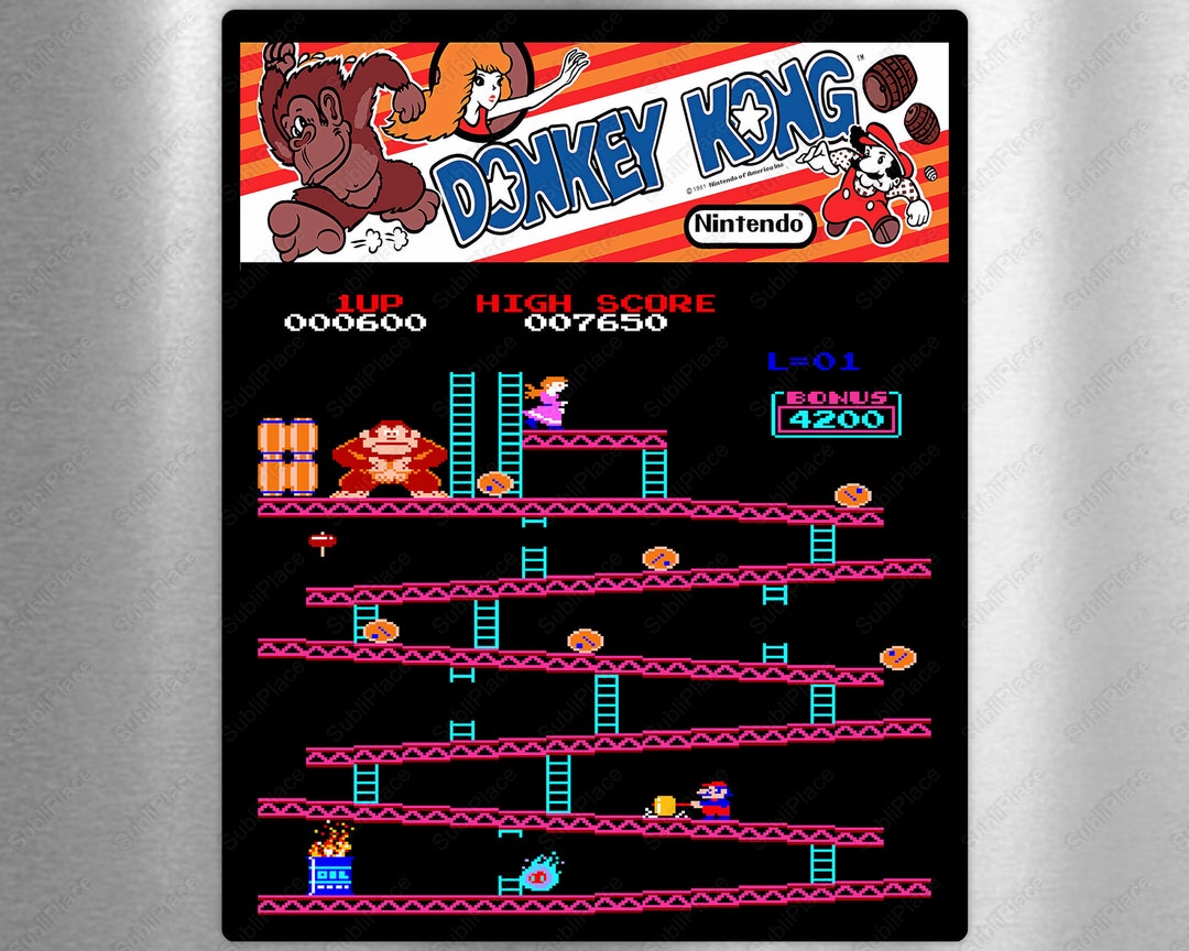 Donkey Kong Arcade Game Marquee & Screenshot 8x10 Metal Plate High ...