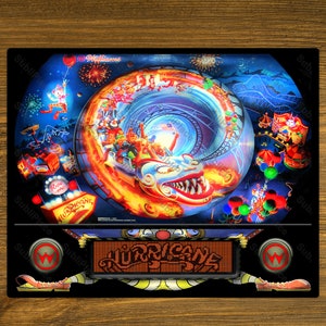 Hurricane Pinball Arcade Game Backglass Image on a 8x10 Metal Plate ...