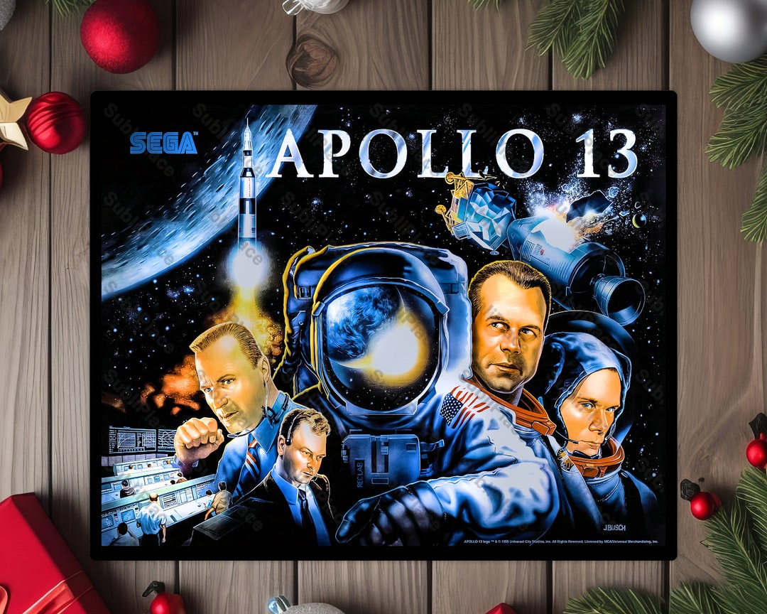 Apollo 13 Sega 1995 Pinball Arcade Game Backglass Image W/ No DMD Part ...