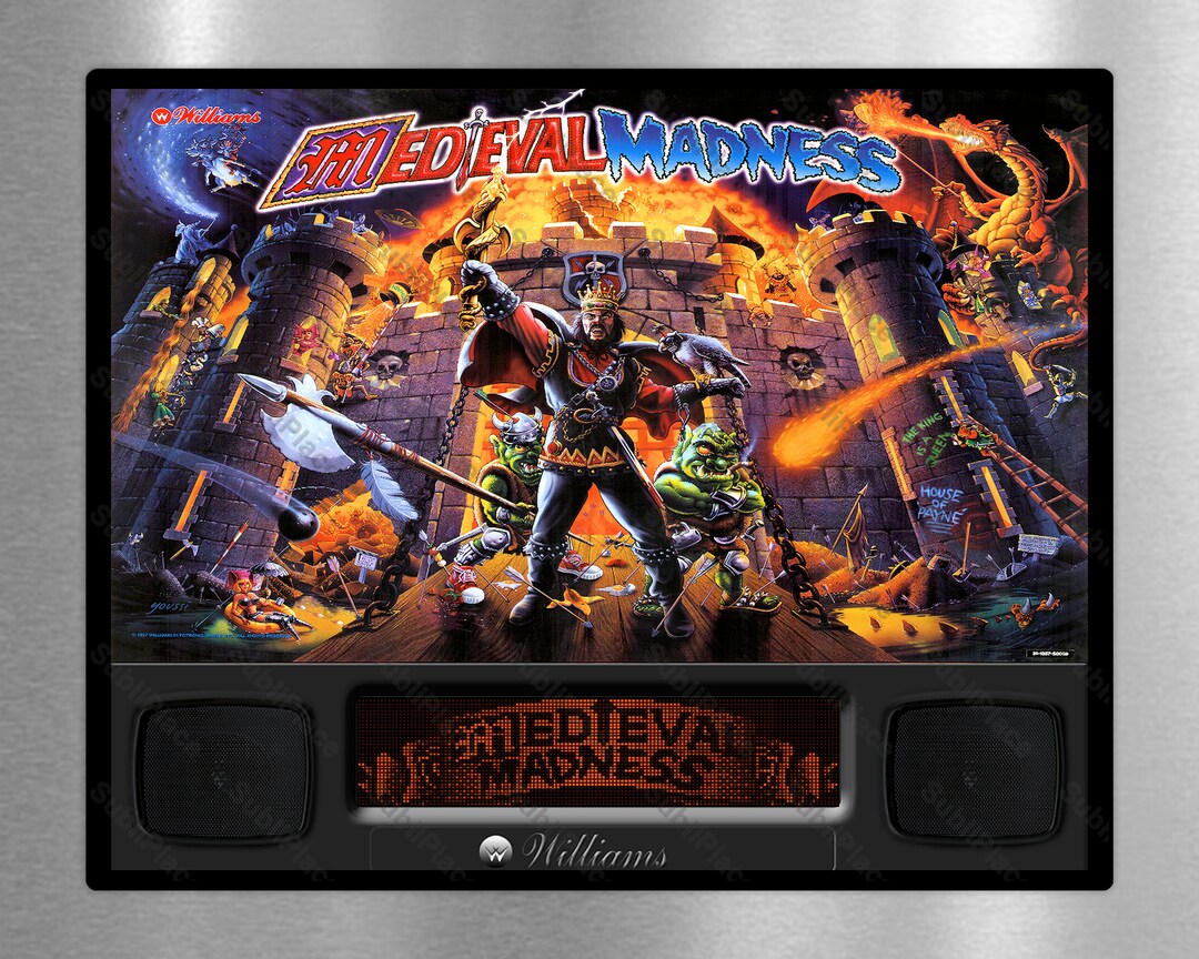 Medieval Madness Pinball Arcade Game Backglass Image on a - Etsy