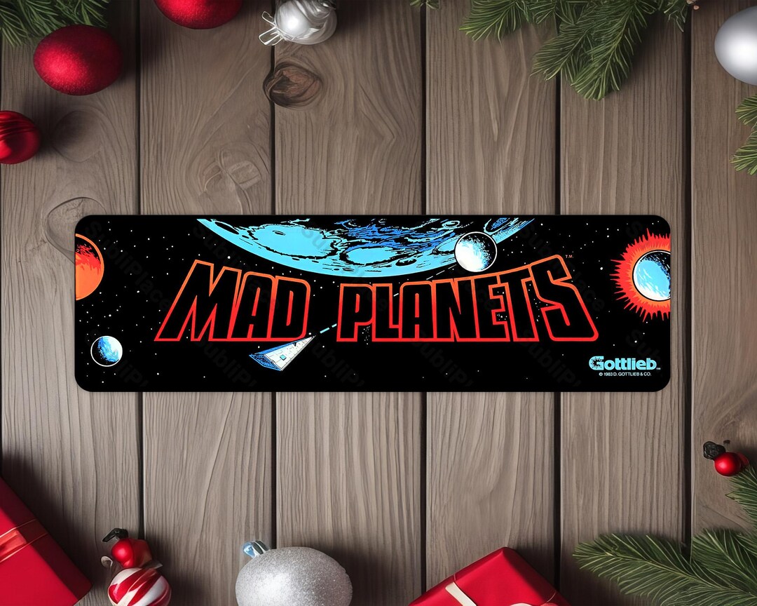 Mad Planets Arcade Game Marquee Image on a 4"x13.5" Metal Plate - High ...