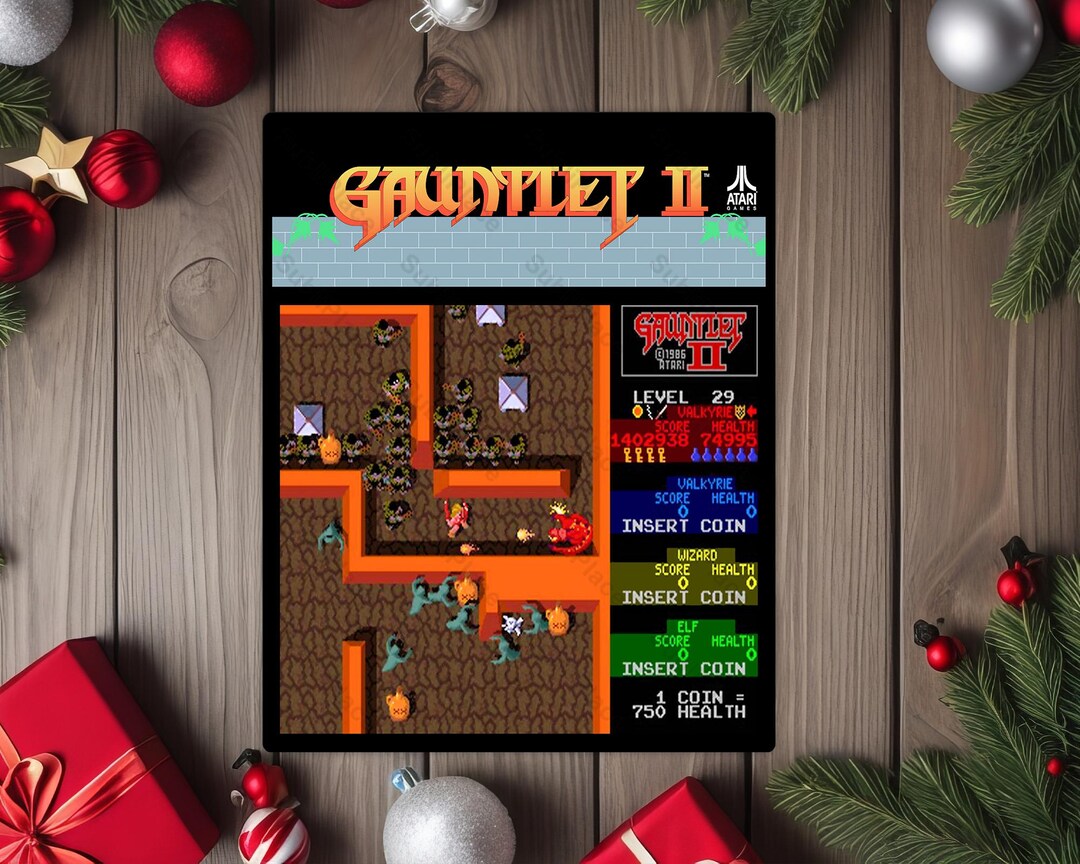Gauntlet II Arcade Game Marquee & Screenshot 8"x10" Metal Plate - High ...