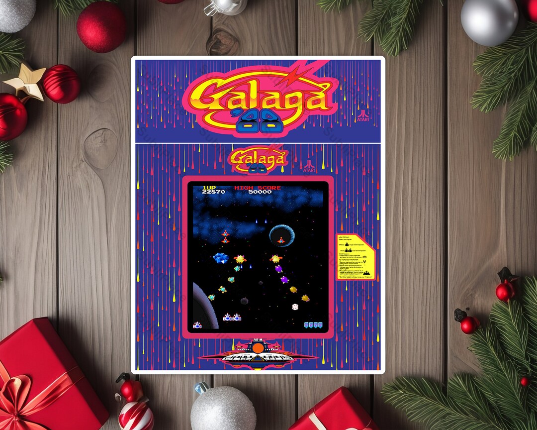 Galaga '88 Arcade Game Marquee, Bezel & Screenshot 8"x10" Metal Plate ...