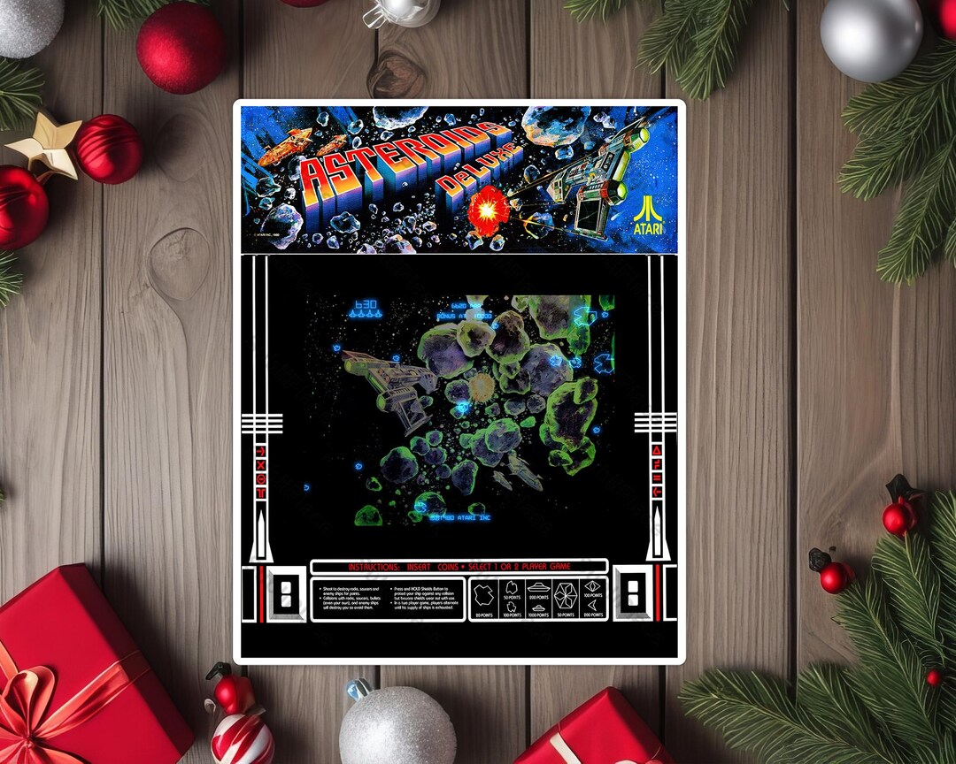 Asteroids Deluxe Arcade Game Marquee, Bezel & Screenshot 8"x10" Metal ...