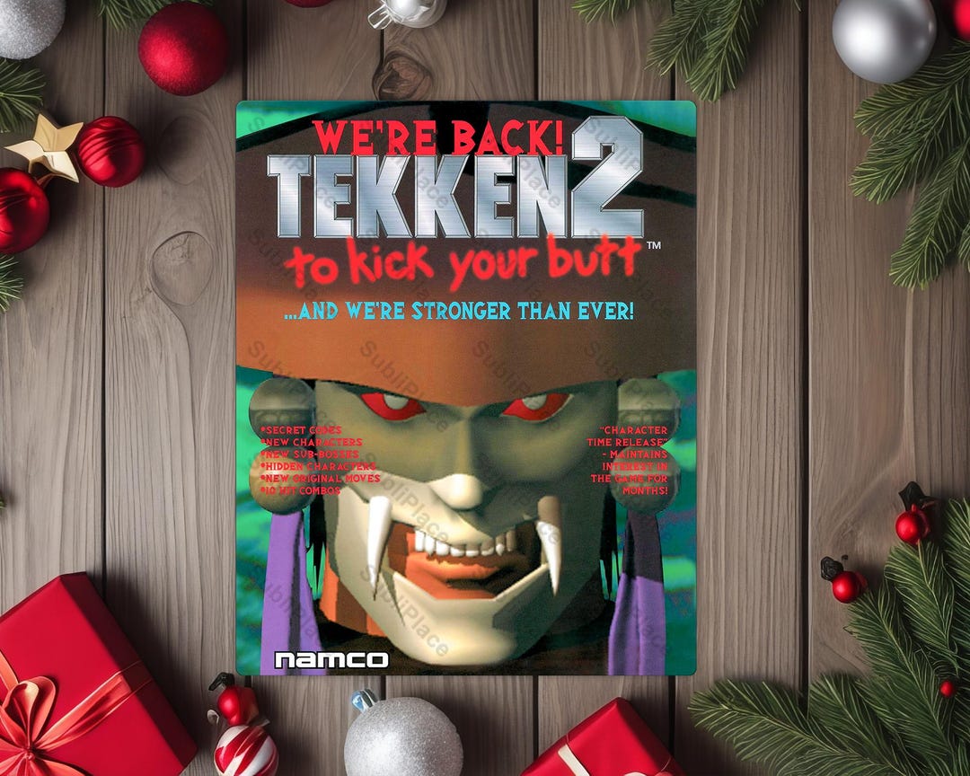 Tekken 2 Arcade Game Flyer Promo Art Image on a 8"x10" Metal Plate ...