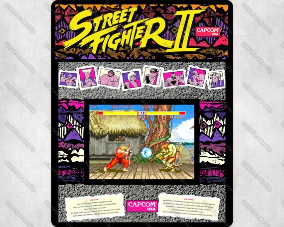 Street Fighter 2 Arcade Game Marquee Bezel & Screenshot | Etsy