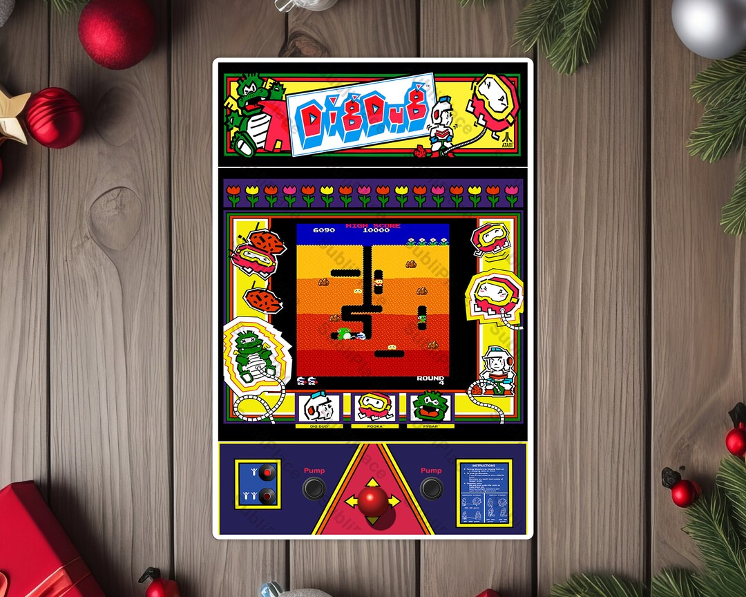 Digdug Arcade Game Marquee, Bezel, Screenshot & Control Panel Image on ...