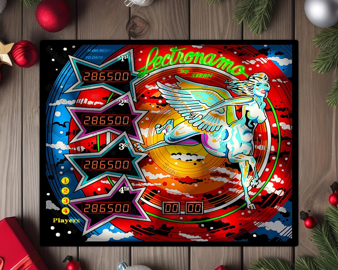 Lectronamo - Pinball Arcade Game Backglass Image on a 8"x10" Metal ...