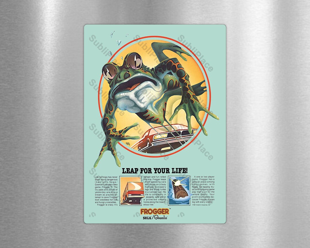 Frogger Arcade Game Flyer Promo Art on a 5x7 Metal - Etsy