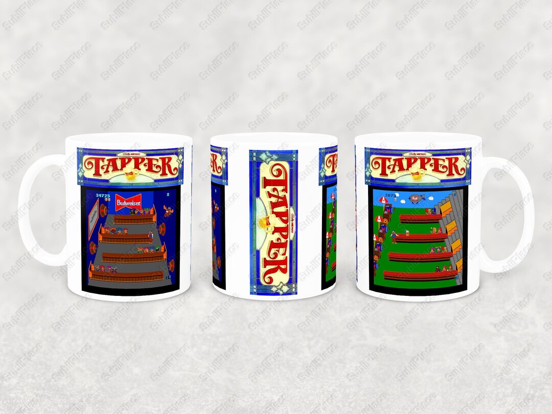 Tapper Arcade Game Marquee and Gameplay Screenshots 11 Oz Coffee Mug ...