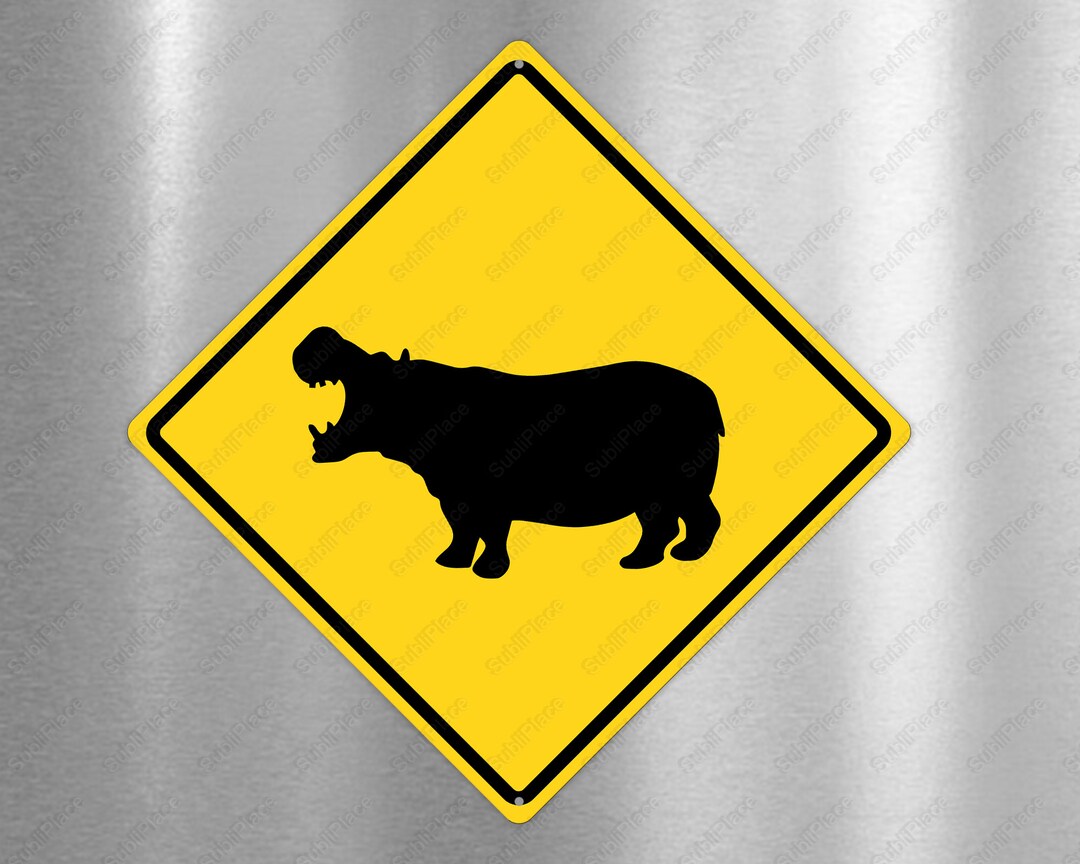 Hippo Crossing Sign Metal Plate 12 Long Sides - Etsy