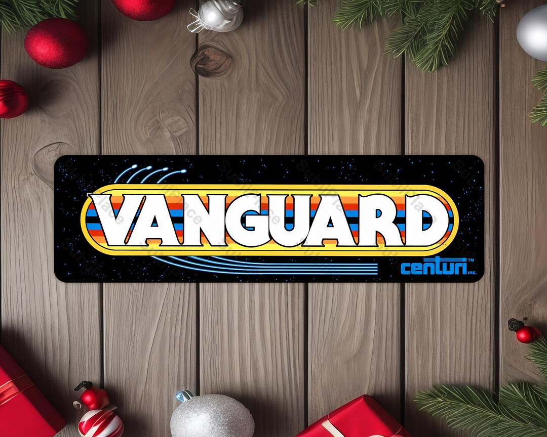 Vanguard Arcade Game Marquee 4"x13.5" Metal Plate - High Gloss With ...