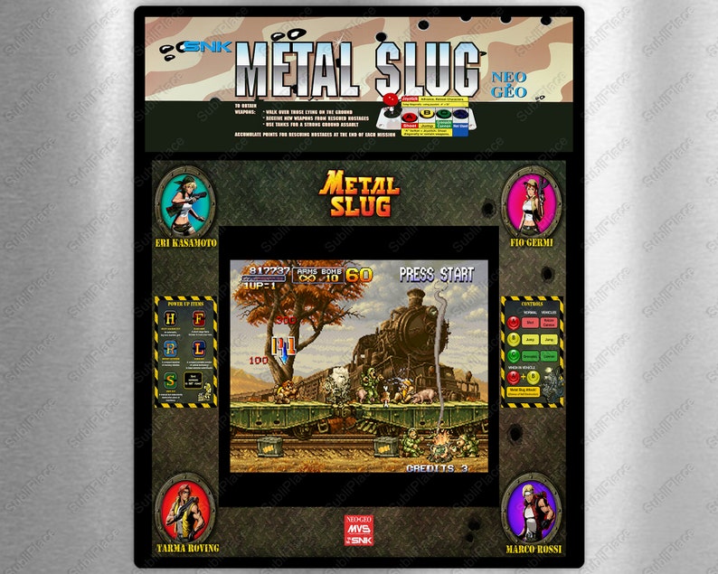 Metal Slug Arcade Game Marquee Bezel & Screenshot - Etsy