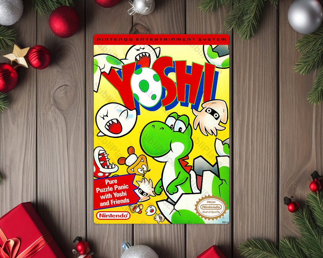 NES Yoshi Box Cover Video Game Image on a 5"x7" Metal Plate - High ...