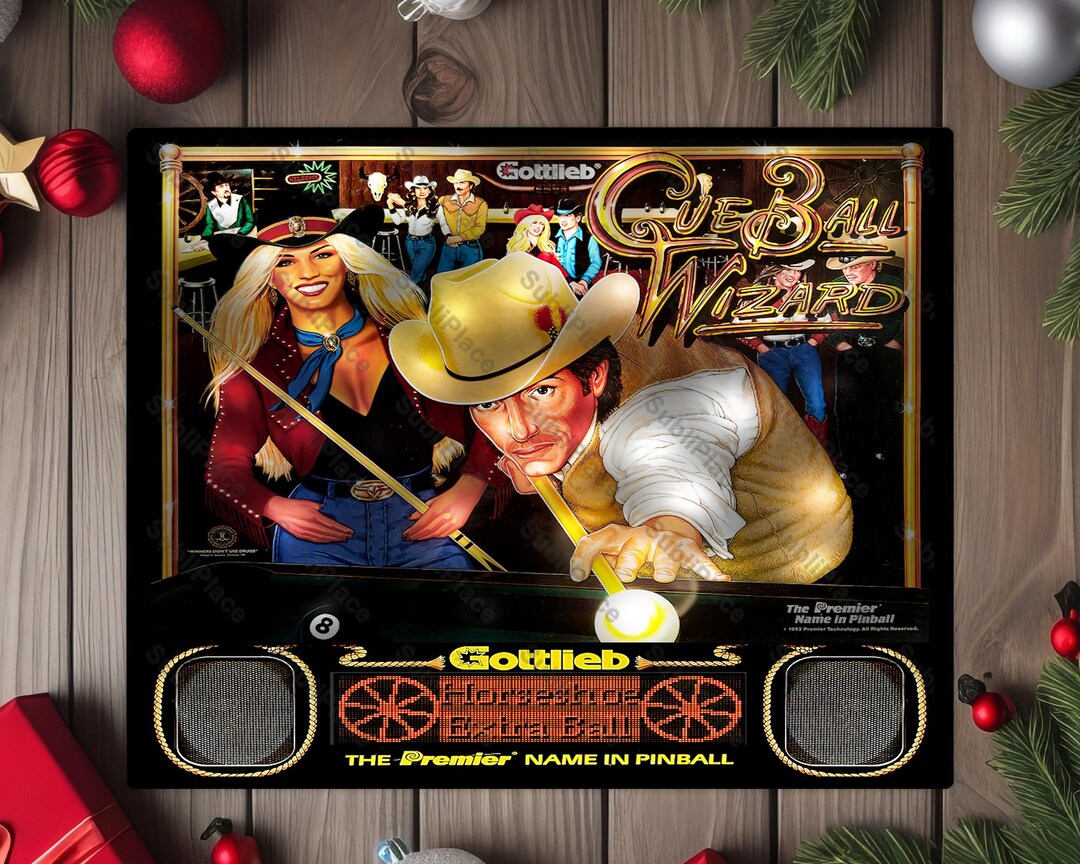 Cue Ball Wizard - Pinball Arcade Game Backglass Image on a 8"x10" Metal ...
