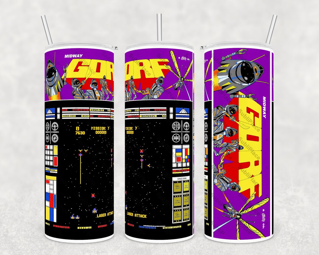 Gorf 20oz Tumbler Arcade Game Art 2 Marquees, Bezel & Gameplay ...