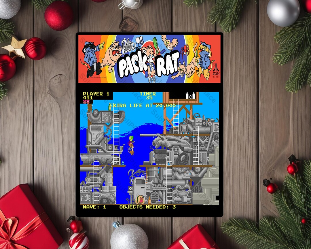 Peter Pack Rat Arcade Game Marquee & Screenshot Image on a 8"x10" Metal ...