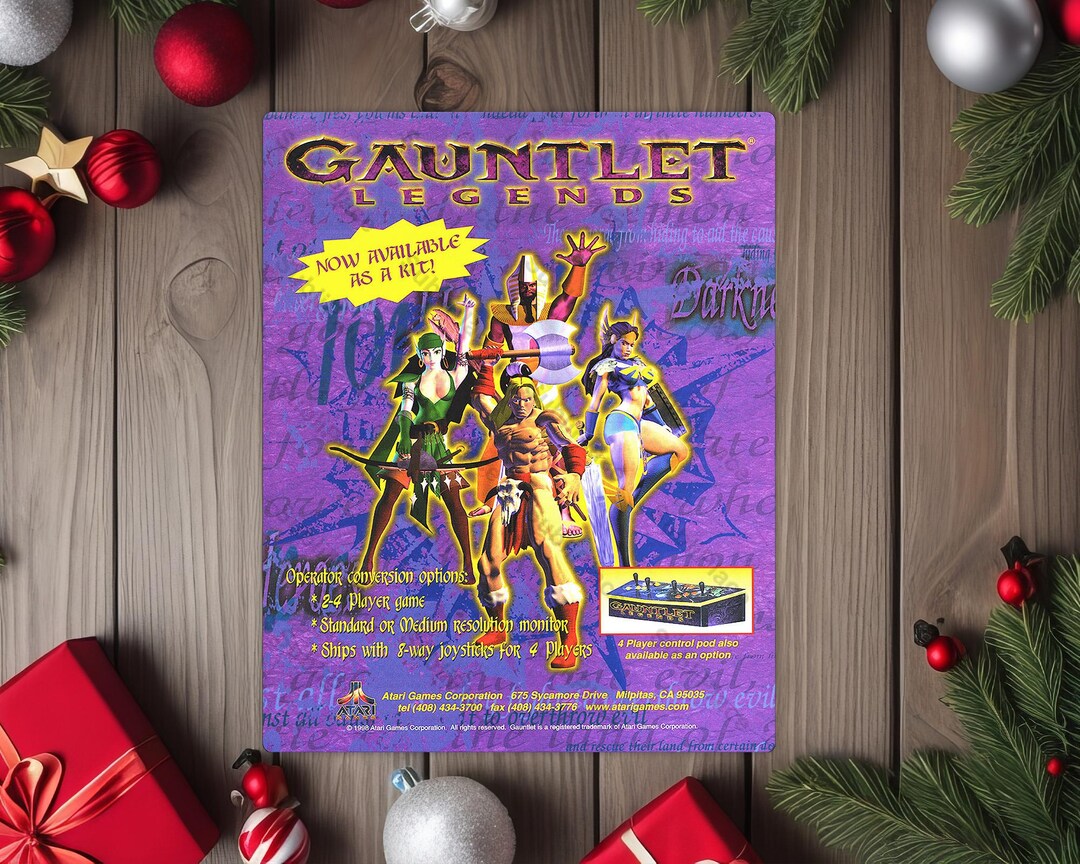 Gauntlet Legends Game Flyer Promo Art Image on a 8"x10" Metal Plate ...