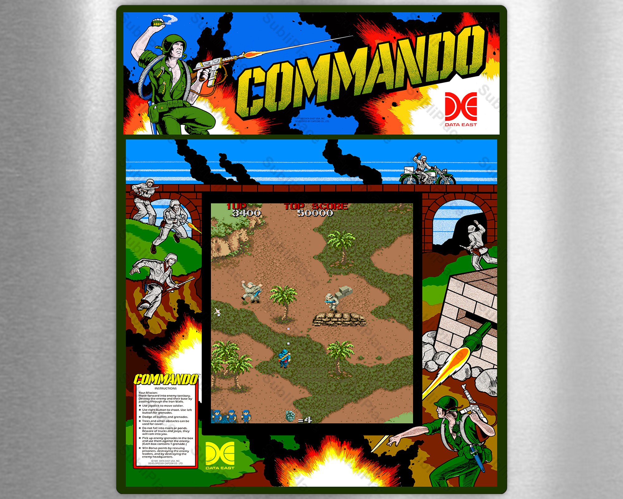 Commando Arcade Game Marquee Bezel & Screenshot - Etsy
