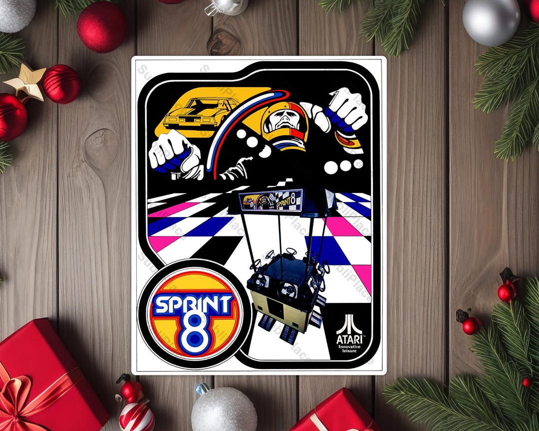 Sprint 8 Arcade Game Flyer Promo Art Image on a 8x10 Metal Plate High ...