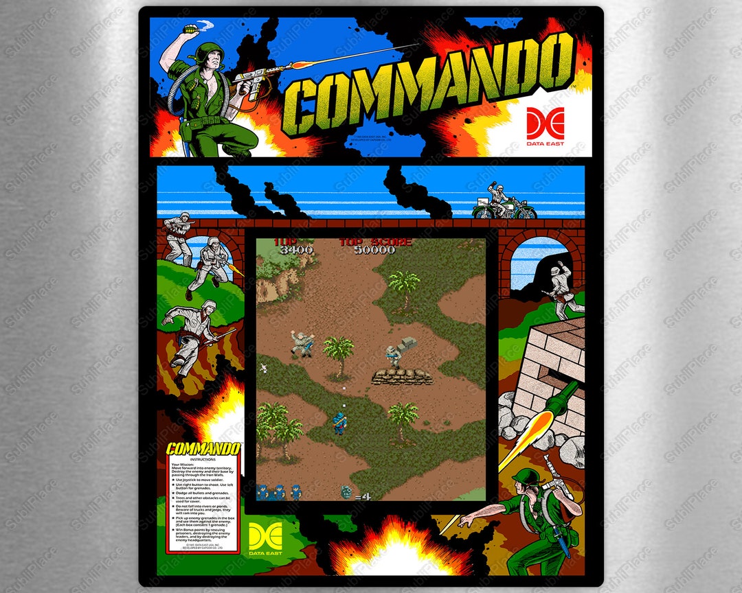 Commando Arcade Game Marquee Bezel & Screenshot - Etsy