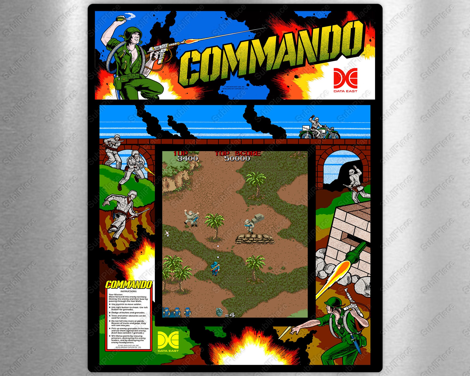 Commando Arcade Game Marquee Bezel & Screenshot - Etsy