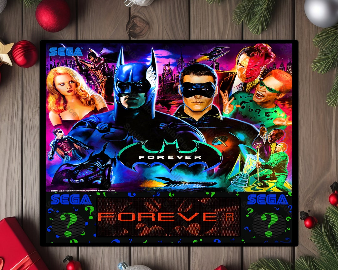 Batman Forever Pinball Arcade Game Backglass Image on a 8x10 Metal ...