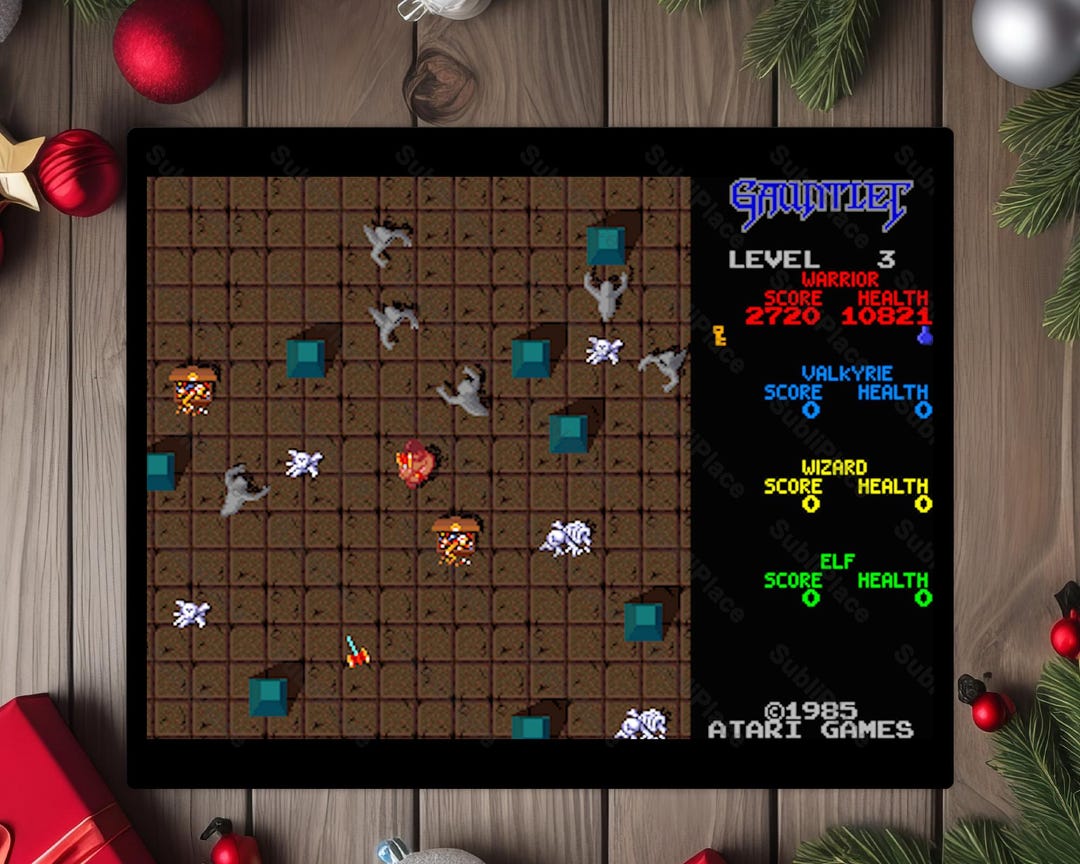 Gauntlet Arcade Game 2720 Screenshot Image on a 8"x10" Metal Plate ...