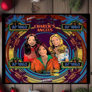 Charlie's Angels - Pinball Arcade Game Backglass Image on a 8"x10 ...