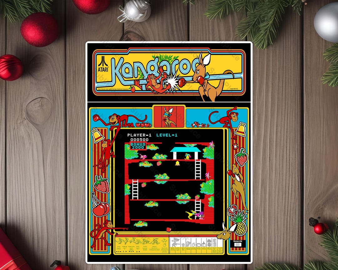 Kangaroo Arcade Game Marquee, Bezel & Screenshot Image on a 12"x16 ...
