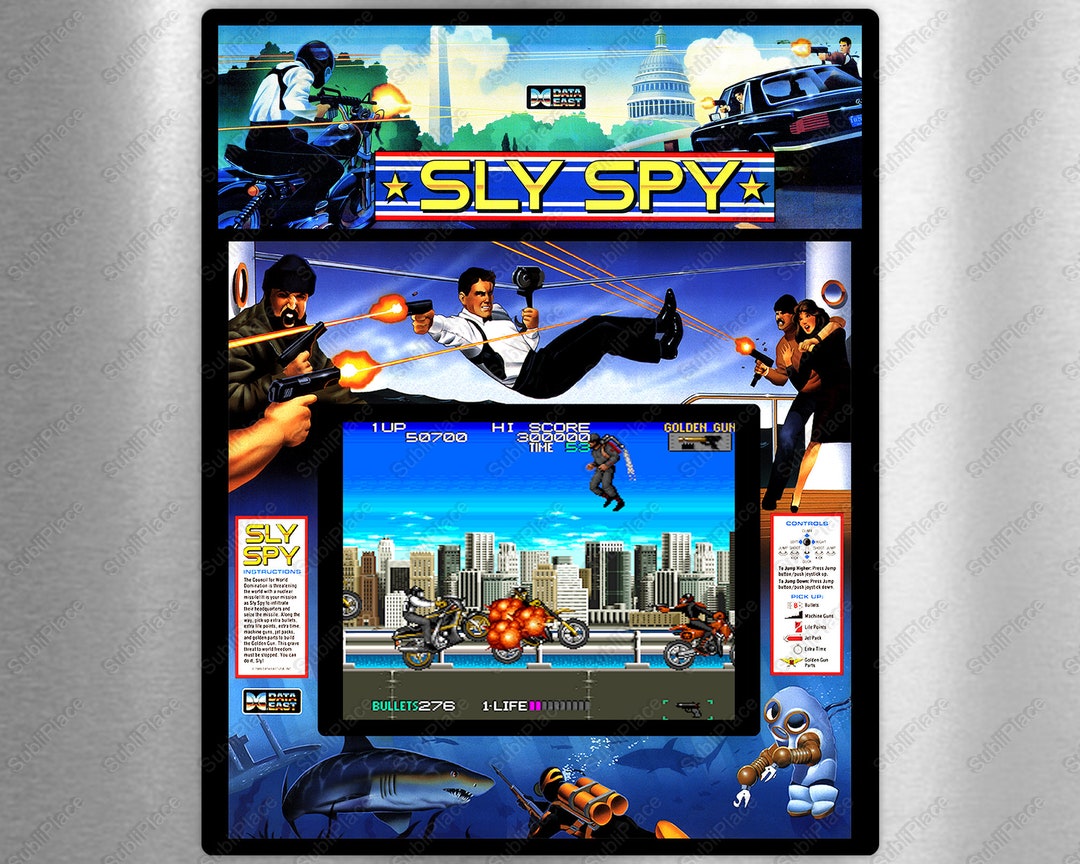 Sly Spy Arcade Game Marquee Bezel & Screenshot - Etsy