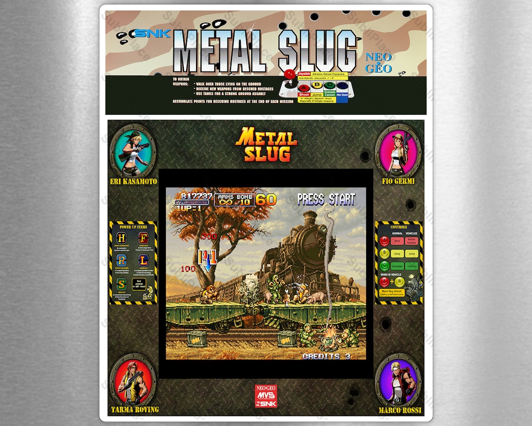 Metal Slug Arcade Game Marquee Bezel & Screenshot - Etsy