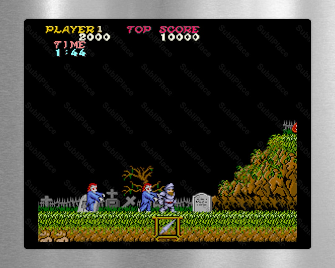 Ghosts 'n Goblins Arcade Game 2000 Score Screenshot on 8x10 Metal Plate ...