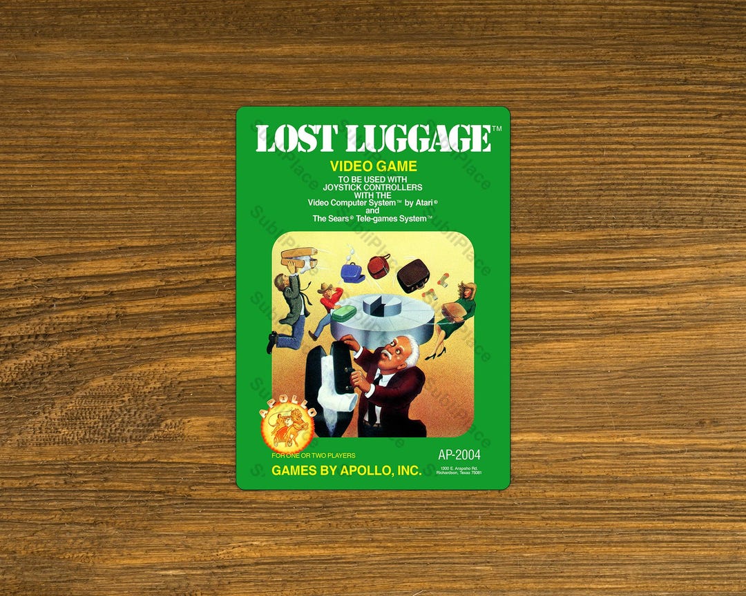 Lost Luggage Atari 2600 Box Cover Video Game Image on a Fridge Magnet 2 ...