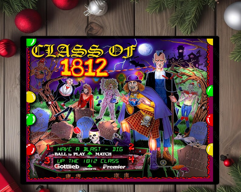 Class of 1812 - Pinball Backglass Image on a 12"x16" Metal Plate - High ...