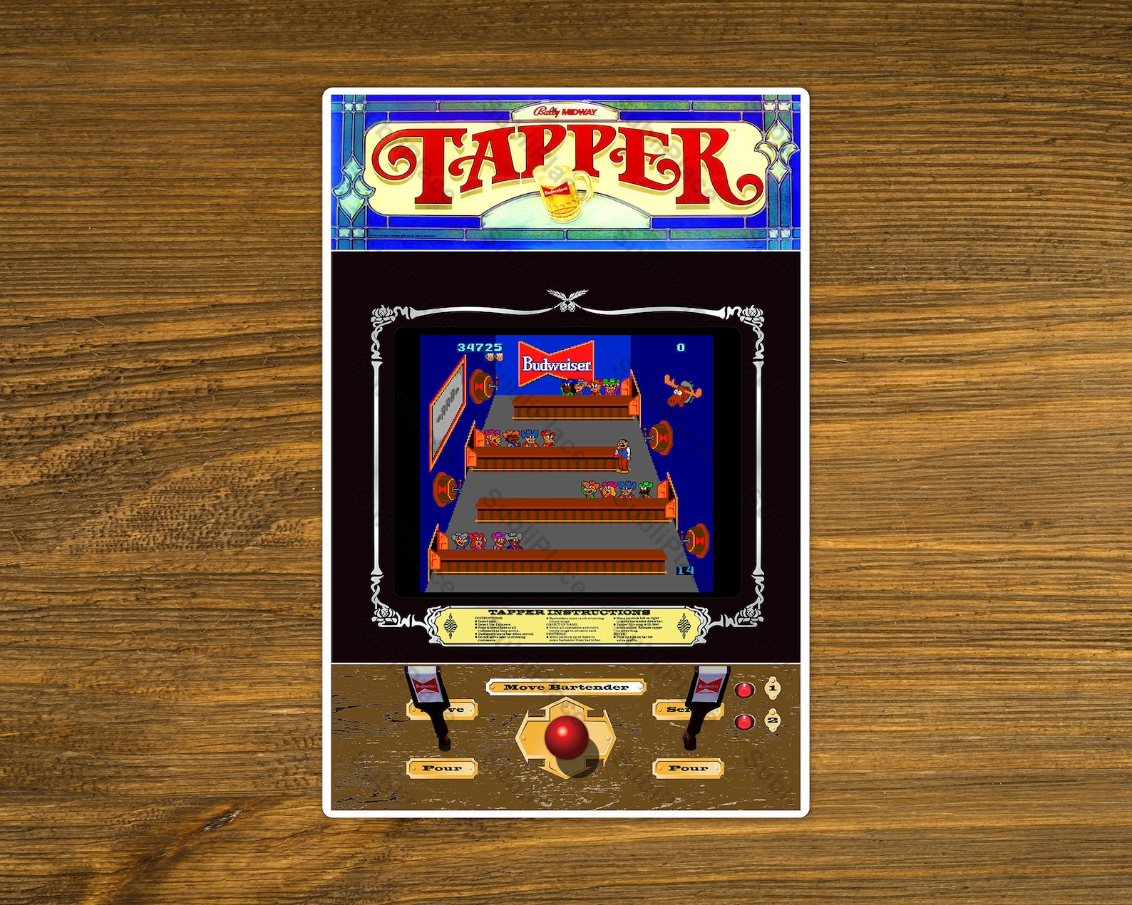 Tapper Arcade Game Marquee, Bezel, Screenshot & Control Panel Image on ...