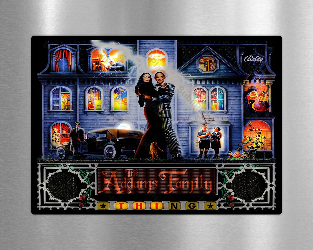 The Addams Family Pinball Arcade Game Back Glass Image on a - Etsy