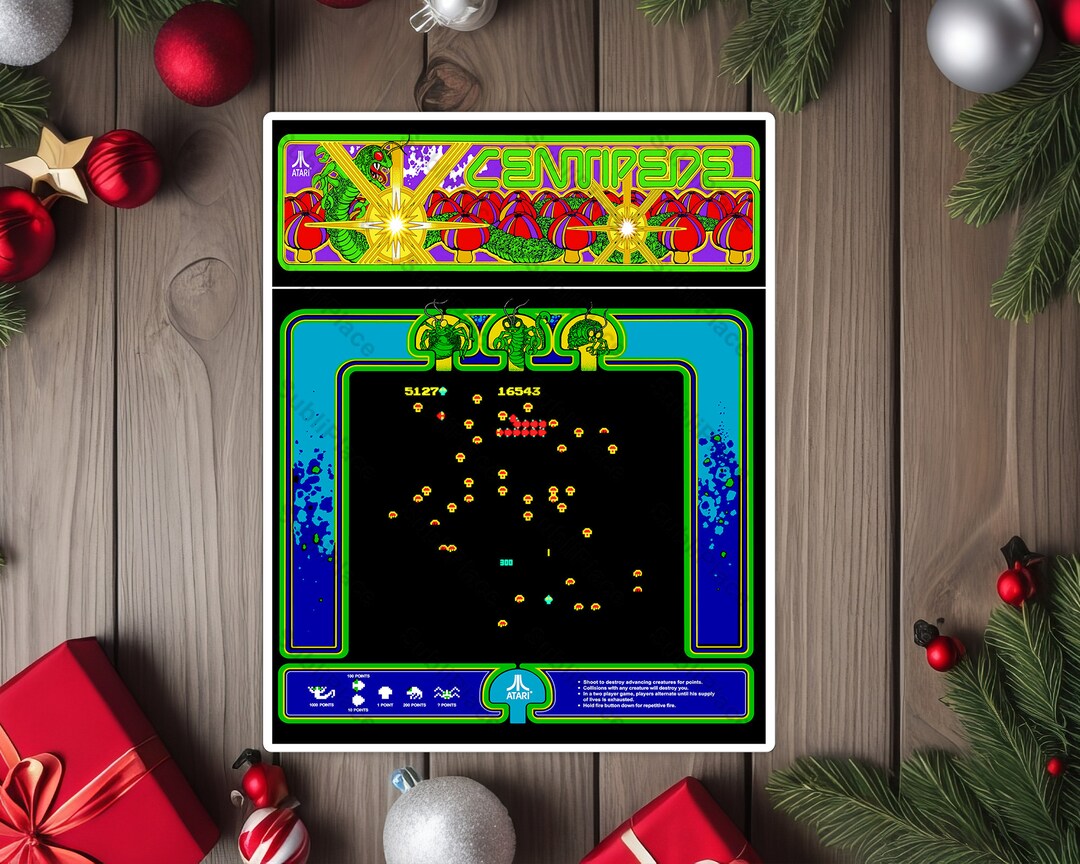 Centipede Arcade Game Marquee, Bezel & Screenshot 8"x10" Metal Plate ...