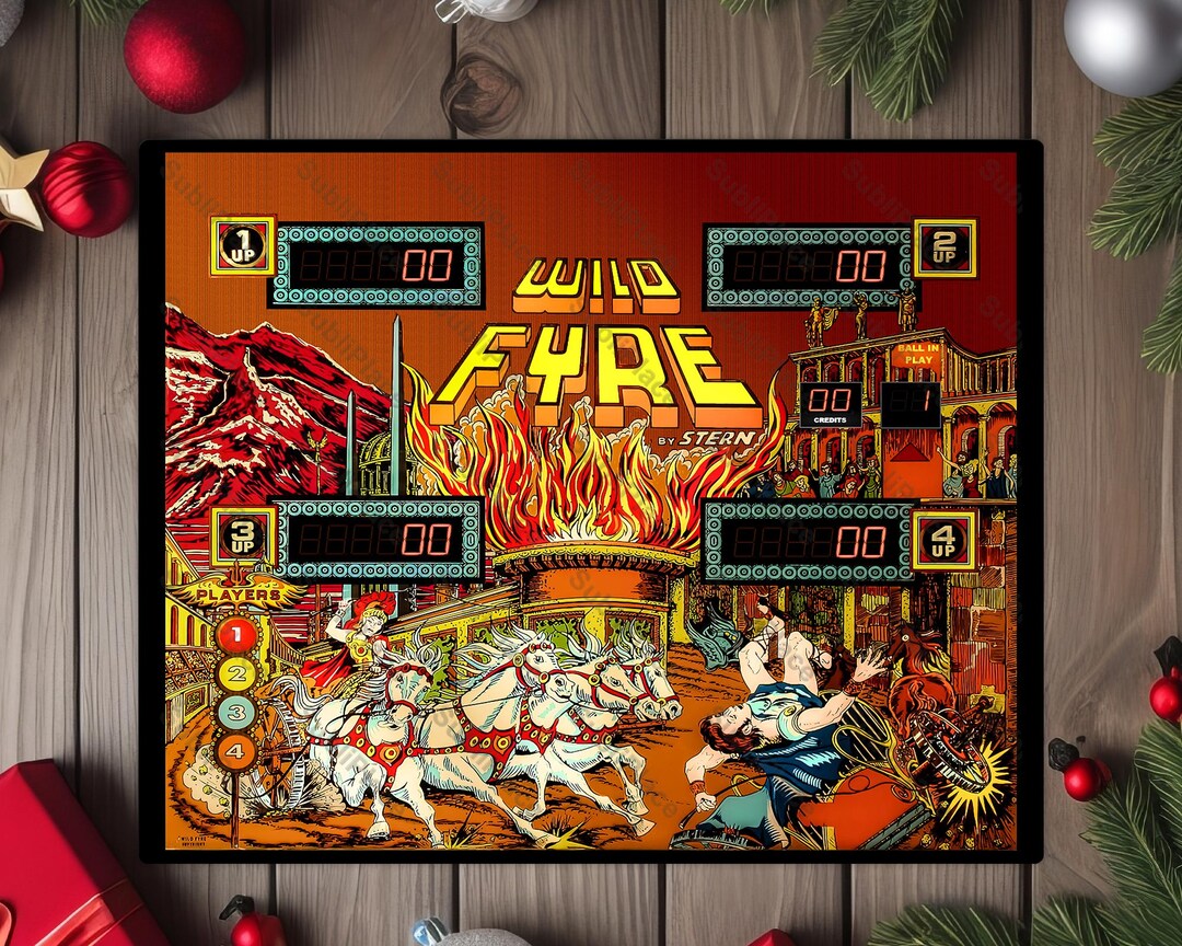 Wild Fyre - Pinball Arcade Game Backglass Image on 8"x10" Metal Plate ...