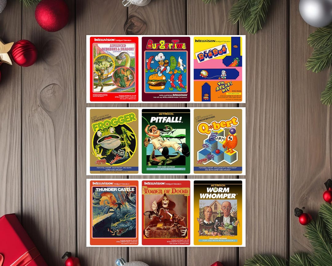 Set of 9 Intellivision Box Cover Image Stickers - Each Sticker is 2.25 ...