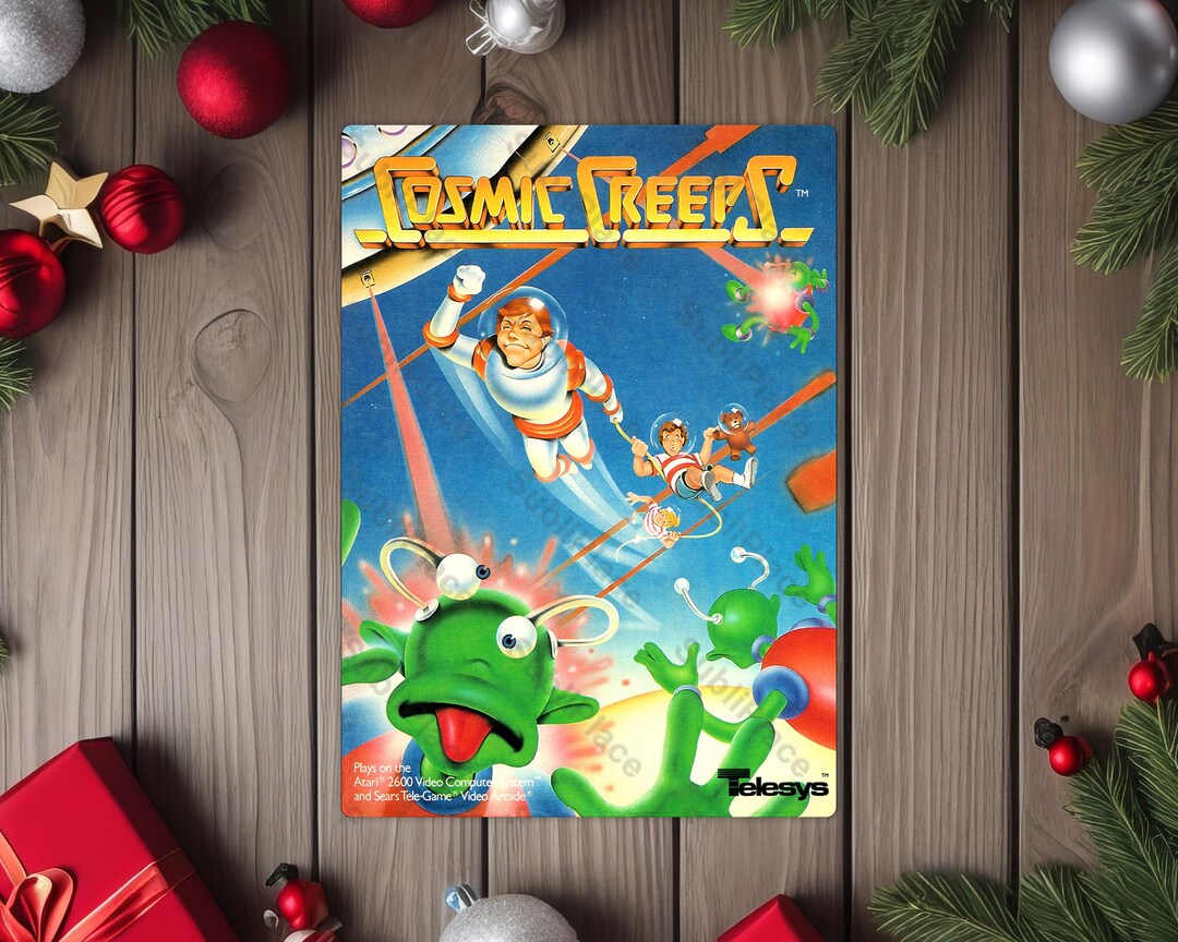Atari 2600 Cosmic Creeps Box Cover Video Game Image on a 5"x7" Metal ...