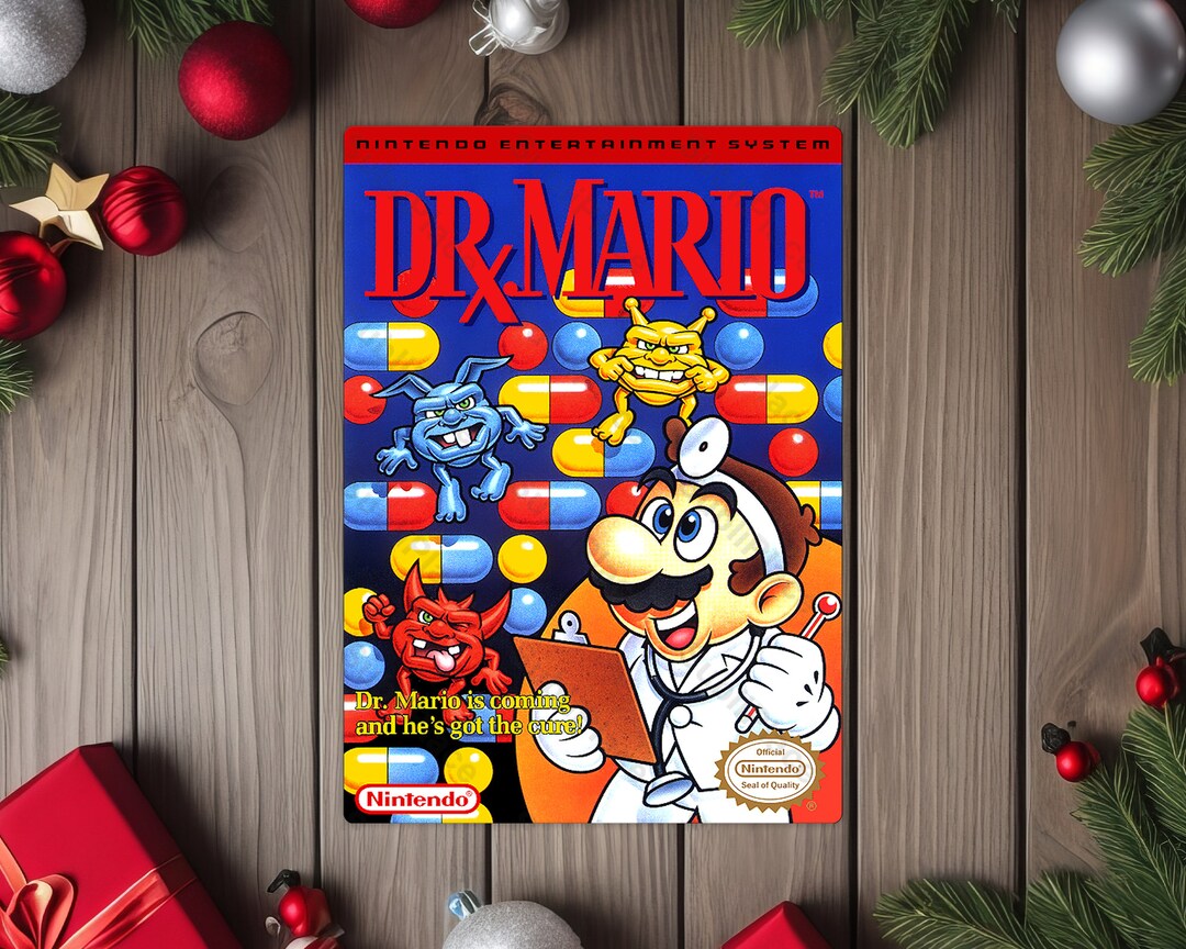 NES Dr. Mario Box Cover Video Game Image on a 5x7 Metal Plate High ...