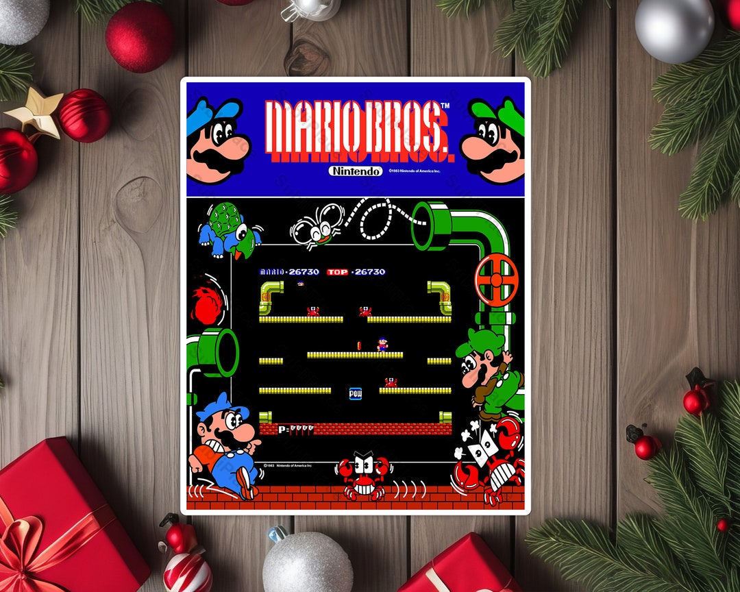 Mario Bros. Arcade Game Marquee, Bezel & Screenshot 8"x10" Metal Plate ...