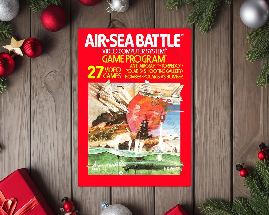 Atari 2600 Air Sea Battle Box Cover Video Game Image on a 5"x7" Metal ...