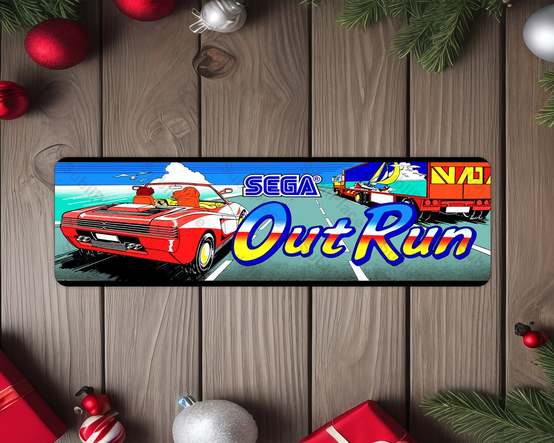 Outrun Arcade Game Marquee 4x13.5 Metal Plate High Gloss With Rounded ...