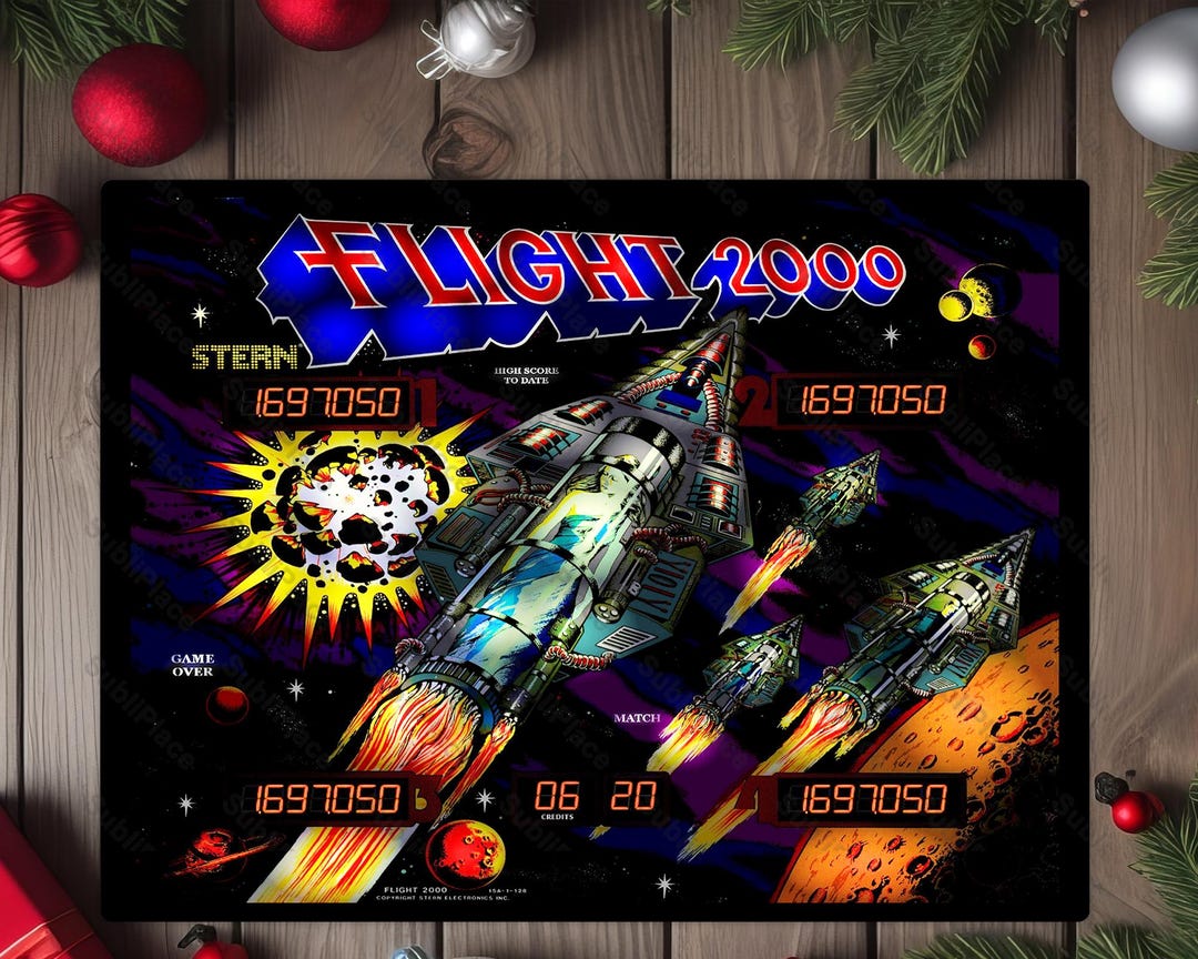 Flight 2000 - Pinball Backglass Image on a 12"x16" Metal Plate - High ...