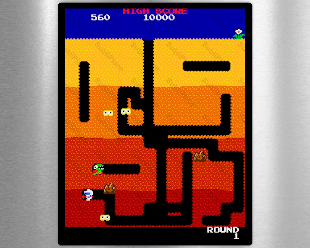 Dig Dug Arcade Game 560 Score Screenshot 8x10 Metal Plate High Gloss ...