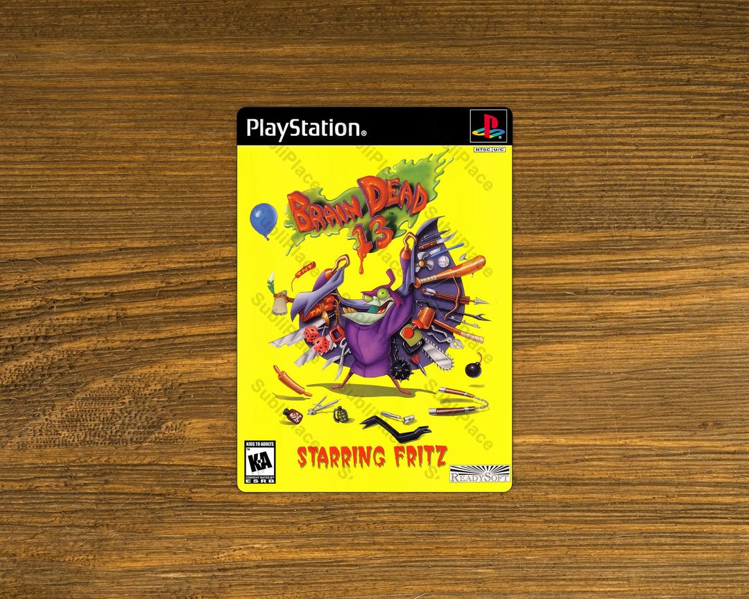Brain Dead 13 PS1 Box Cover Video Game Image on a Fridge Magnet 2.5"x3 ...